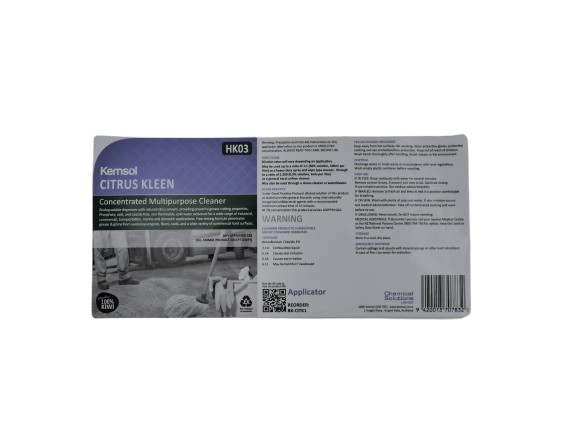 Citrus Kleen App Label – Pacific Hygiene